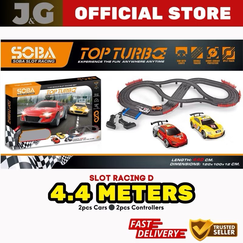 SLOT RACING D - 4.4Meters TOP TURBO Slot Racing Cars for Kids Race Cars ...