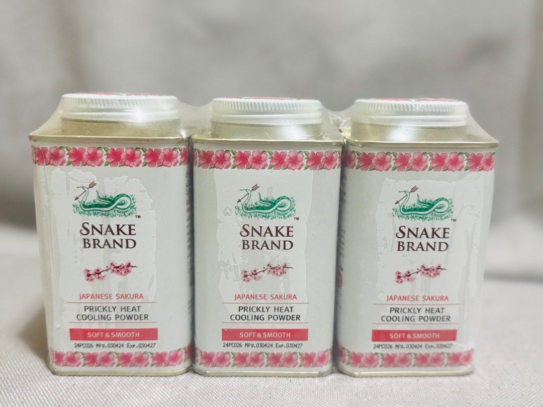 Snake Brand Prickly heat cooling powder (from Thailand ) 140 gram ...