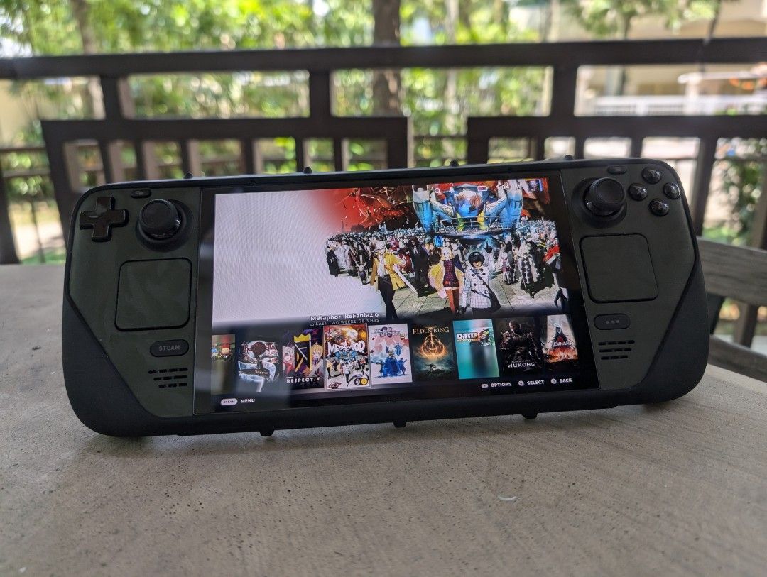 Steam deck OLED with Dbrand case, Video Gaming, Video Game Consoles ...