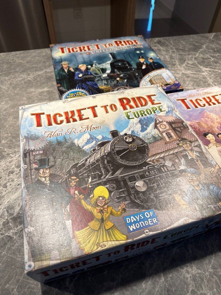 Ticket To Ride Board Game - (3 Sets) Asia, Europe, United Kingdom ...