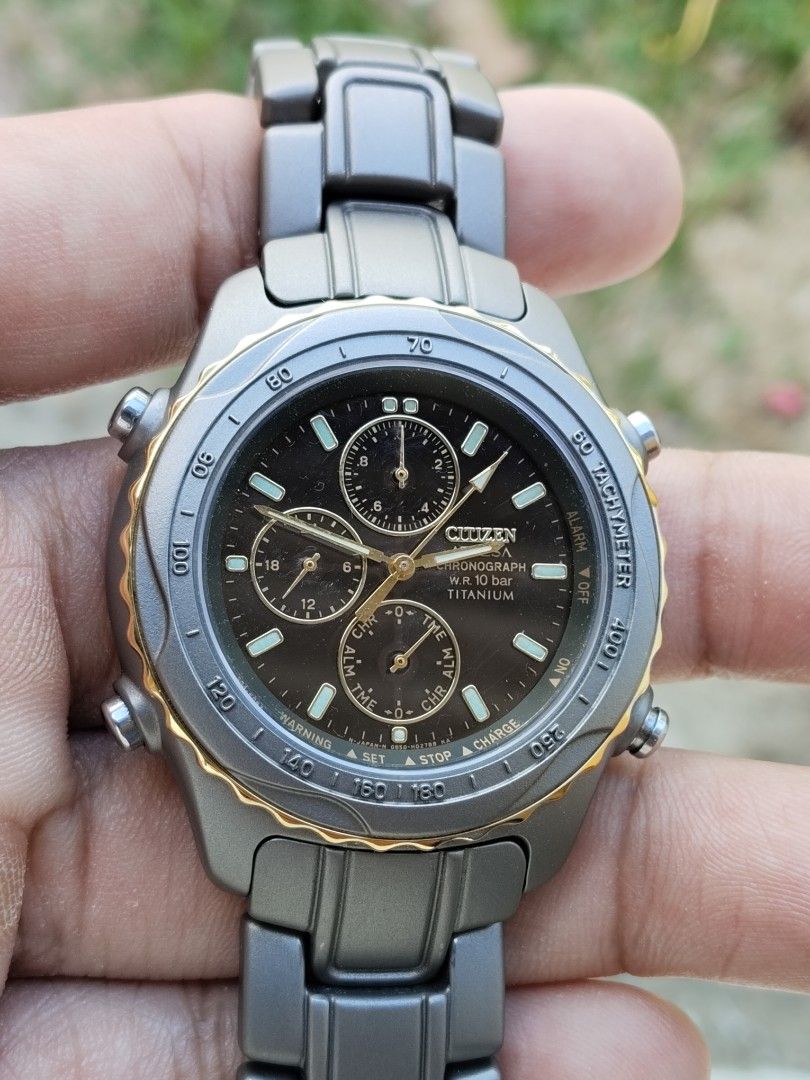 Vintage Citizen Eco Drive ATTESA 0855-H01245 Titanium #66, Men's ...