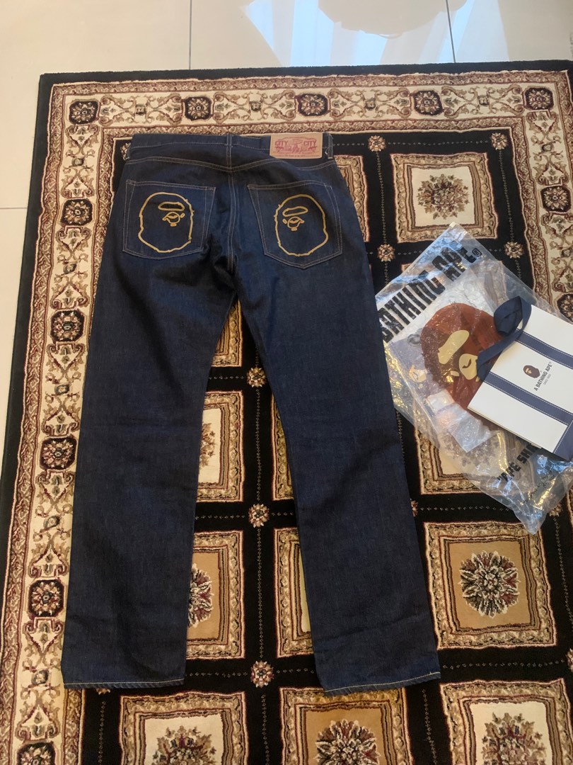 bape long jeans, Men's Fashion, Bottoms, Jeans on Carousell