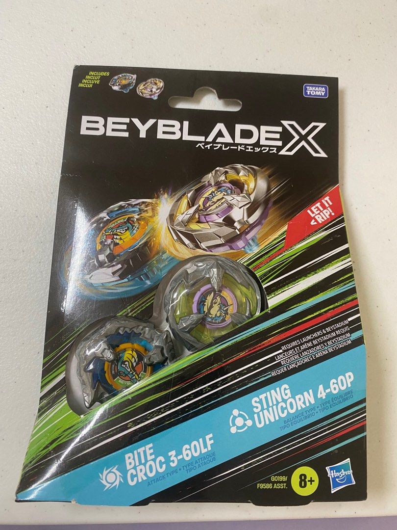 Beyblade X Bite Croc 3-60LF & Sting Unicorn 4-60P (HASBRO Exclusive), Hobbies & Toys, Toys ...