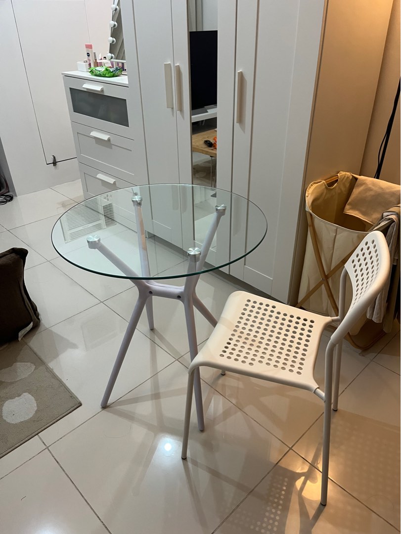 Dining table & Ikea Adde Chair Set, Furniture & Home Living, Furniture ...