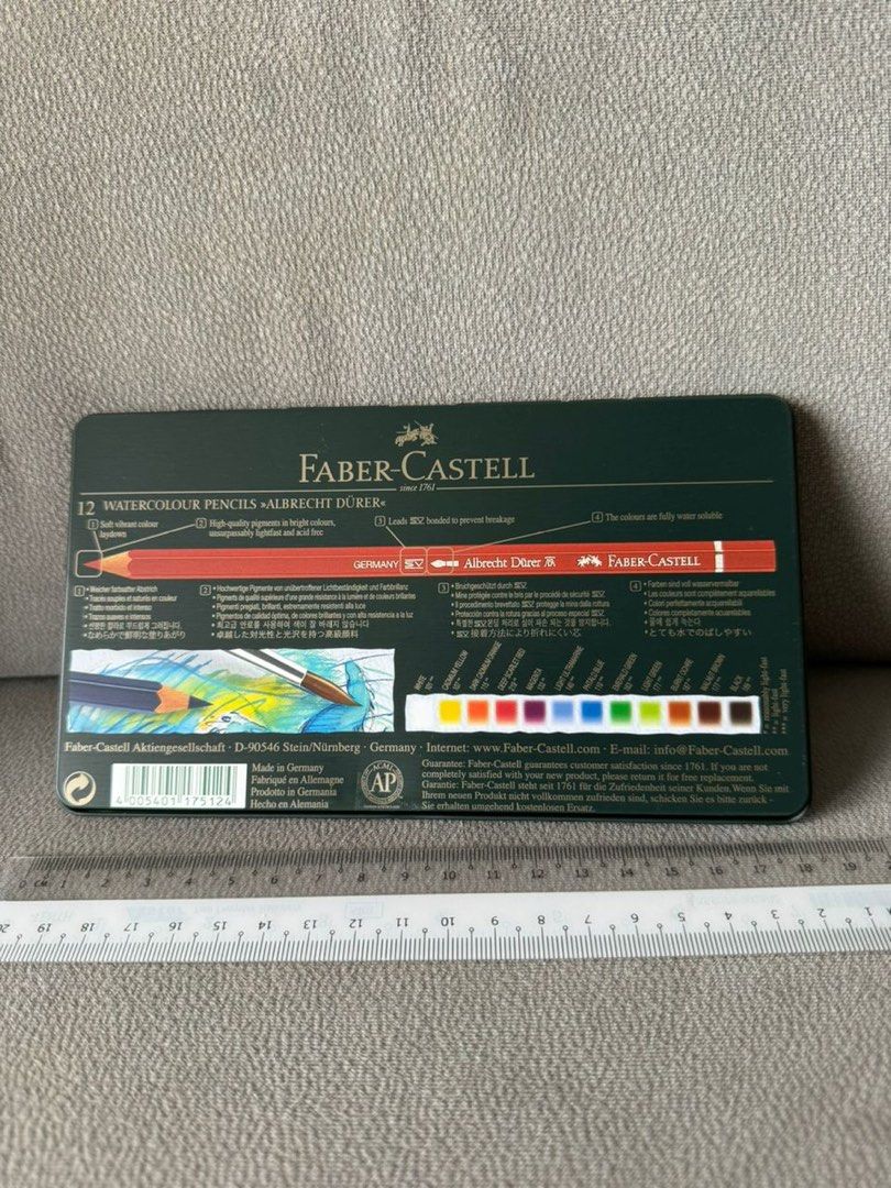 German FABER CASTELL Artist Grade Water Color Pencil 12 Colors, Hobbies ...