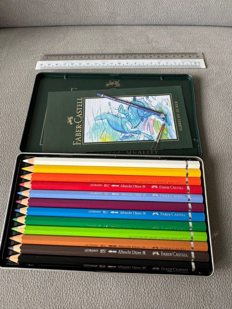 German FABER CASTELL Artist Grade Water Color Pencil 12 Colors, Hobbies ...