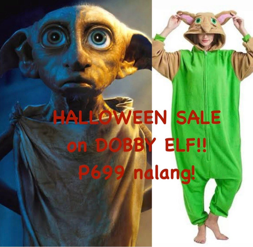 Harry Potter Dobby Elf Costume Christmas Onesie Pajama, Men's Fashion ...