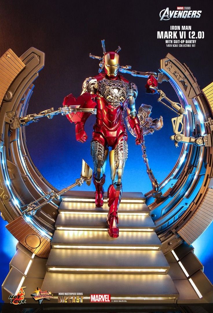 Hot Toys - MMS688D53 - The Avengers - 1/6th scale Iron Man Mark VI (2.0) with Suit-Up Gantry ...