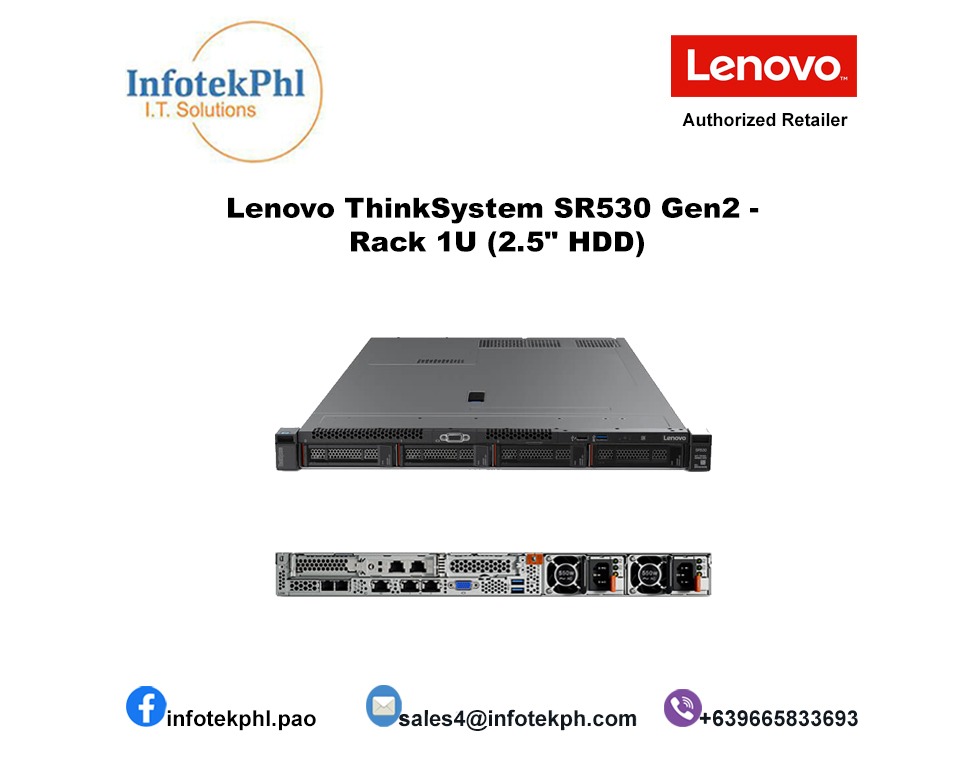 Lenovo ThinkSystem SR530 Gen2 - Rack 1U (2.5" HDD), Computers & Tech ...