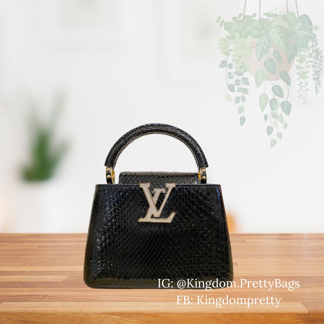 Louis Vuitton LV Capucines Mini Size in Black Python Leather and ...