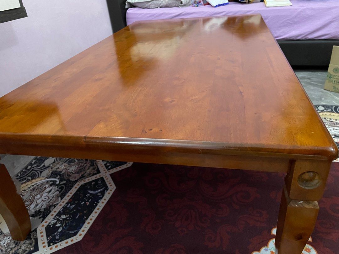 Meja kopi/ kopi table/meja kayu, Furniture & Home Living, Furniture ...
