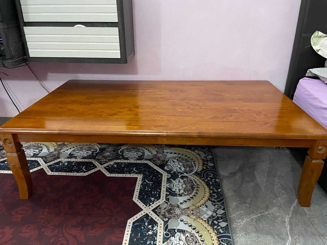 Meja kopi/ kopi table/meja kayu, Furniture & Home Living, Furniture ...