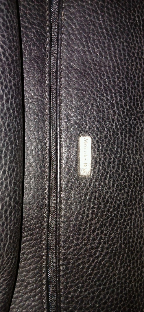 Authentic Mercedes Benz Large Leather Messenger Bag Briefcase Laptop ...