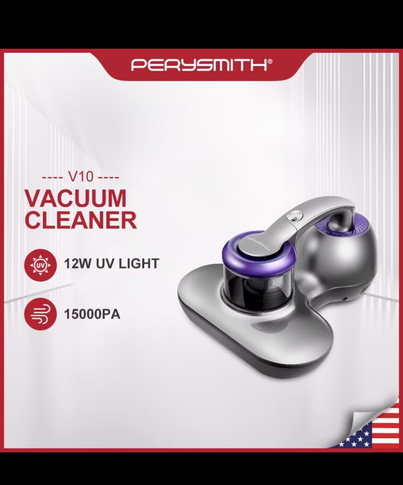 PerySmith V10 Dust Mite Vacuum Cleaner For Bed and Sofa With UV Light ...