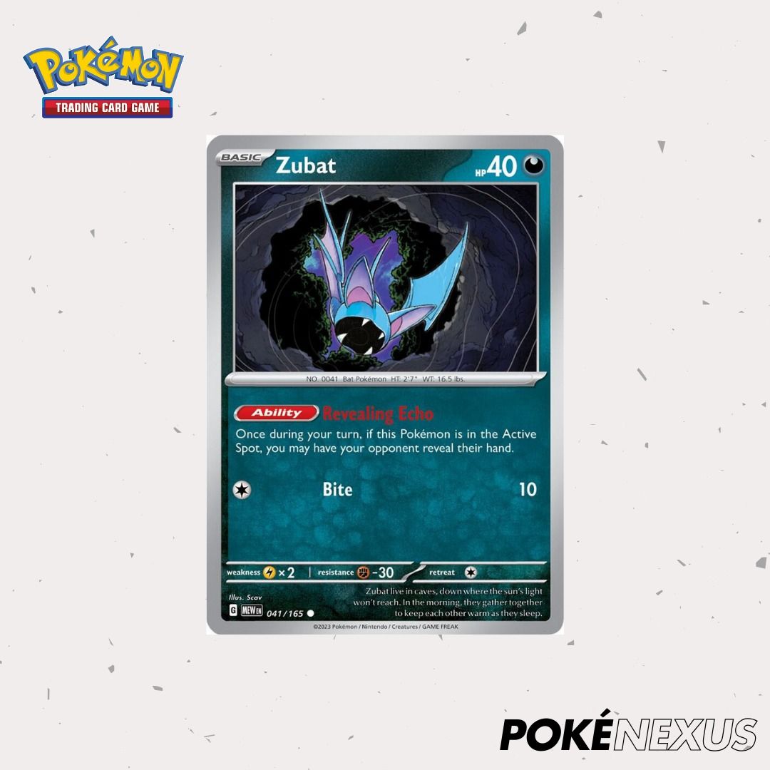 Pokemon Scarlet & Violet 151 - Zubat - 041/165 - Common, Hobbies & Toys ...