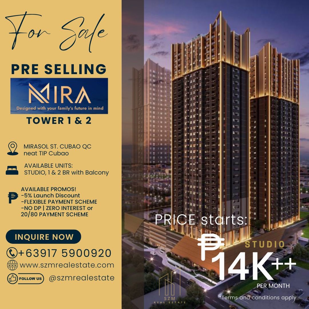 PRE SELLING - MIRA Residences at Cubao Quezon City, Property, For Sale ...
