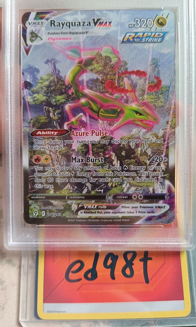 PSA 7 - Rayquaza Vmax Alt Art 218/203 Secret Rare- Evolving Skies Pokemon tcg, Hobbies & Toys ...