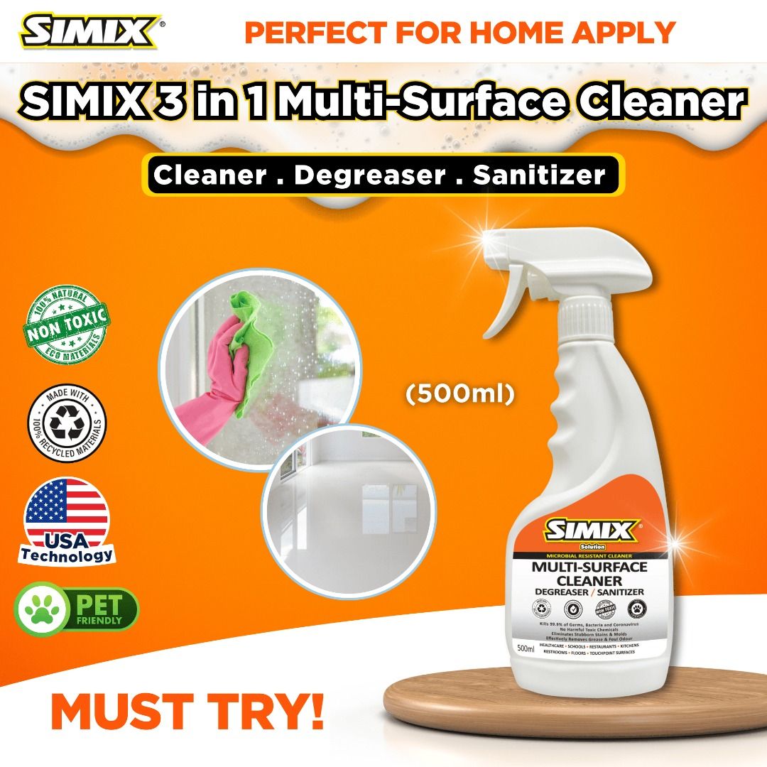 SIMIX 3-in-1 Multi-Surface Cleaner 500ml – Cleaning, Sanitizing ...