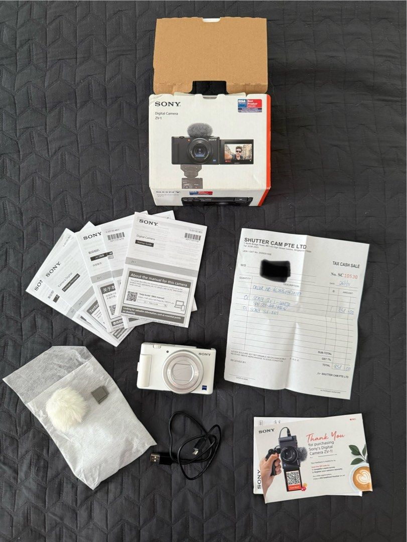 Sony ZV-1 digital camera white, Photography, Cameras on Carousell