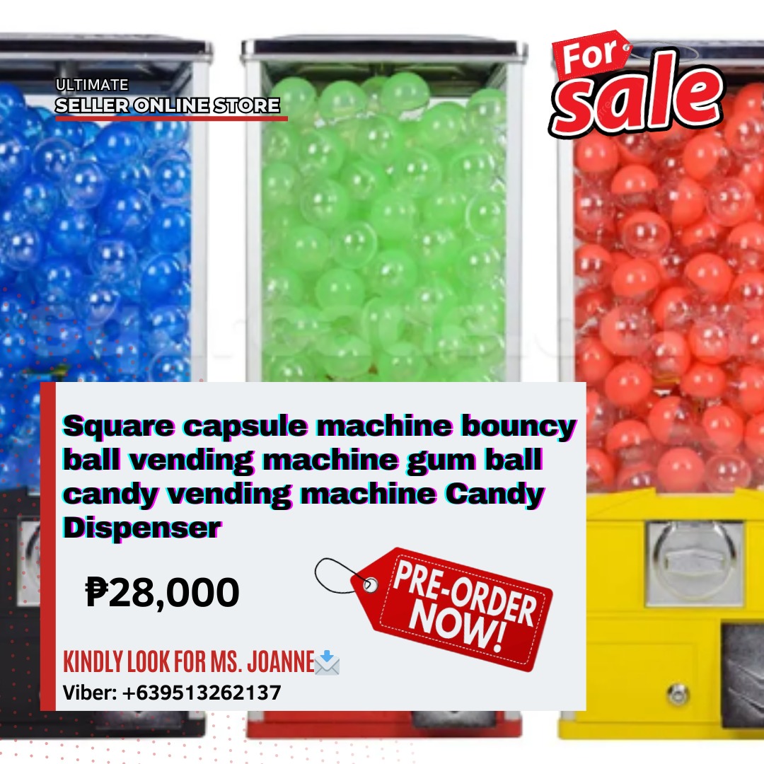 Square capsule machine bouncy ball vending machine gum ball candy ...