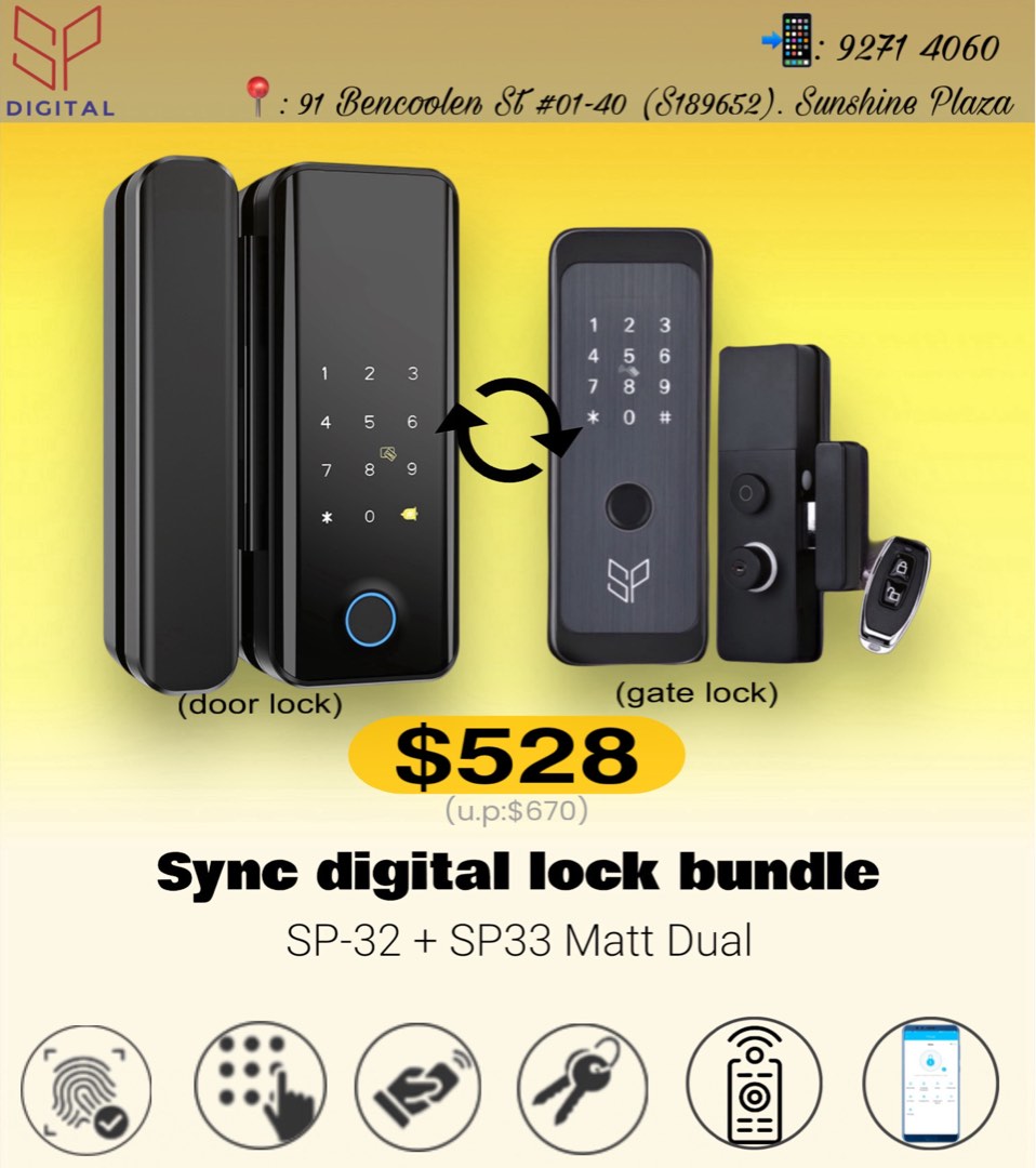 Synchronise Digital lock bundle with free apps control, Furniture ...