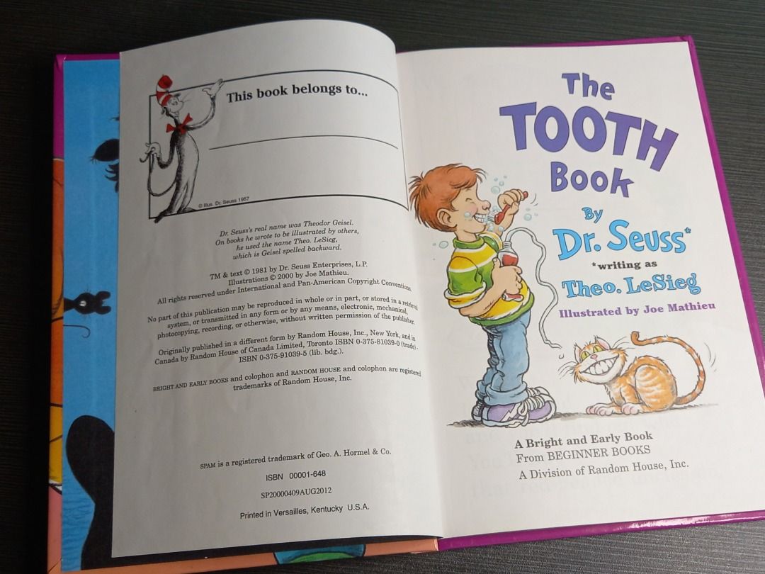 The Tooth Book by Dr. Seuss (Bright And Early For Beginning Beginners ...