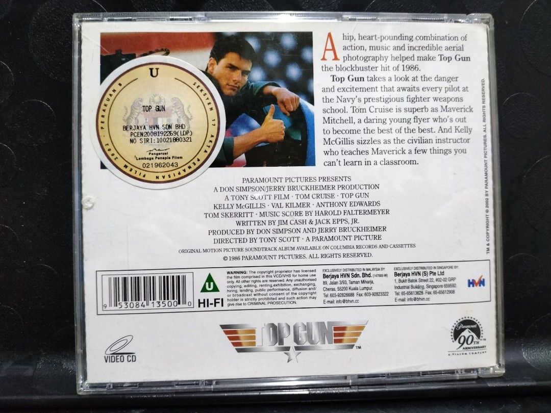 Vcd Top Gun Movie, Hobbies & Toys, Music & Media, CDs & DVDs on Carousell
