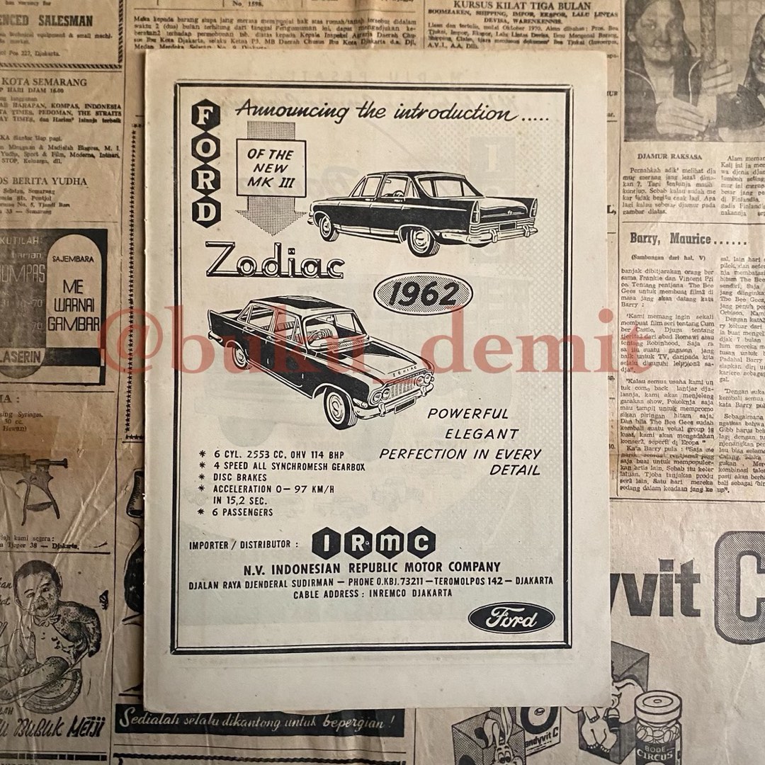 VINTAGE 1962 FORD ZODIAC ADVERTISING // IKLAN MOBIL JADUL // IKLAN ...