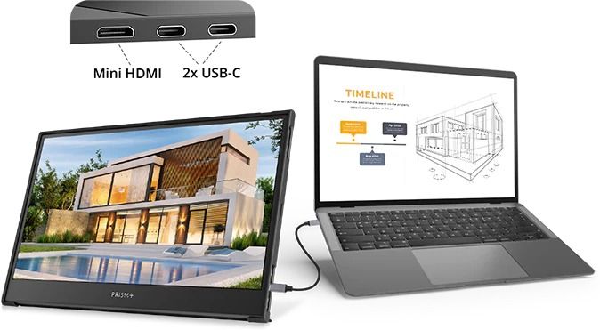 4K External Monitor at 60Hz. Long Battery Life and Connect via HDMI ...