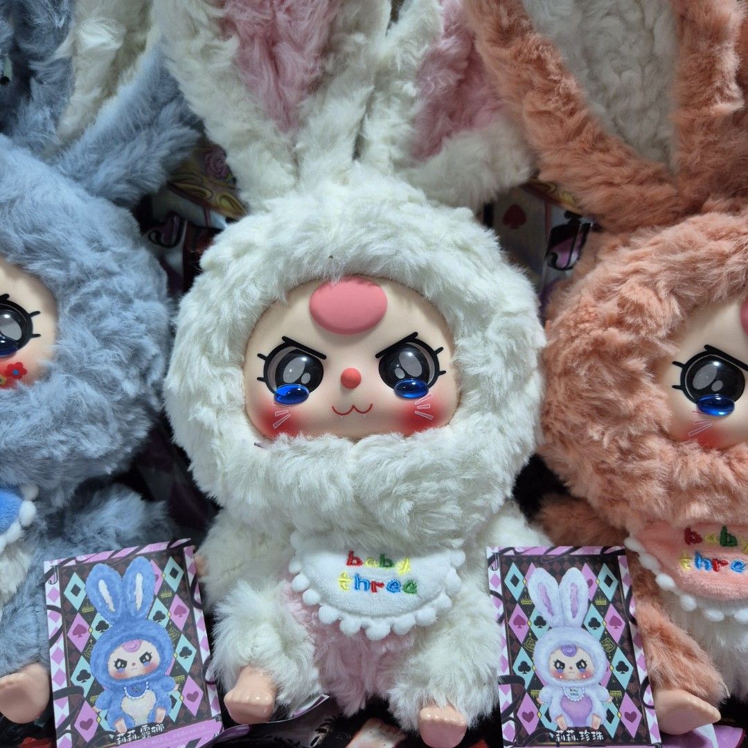 Baby Three bb3 Lily Town Rabbits (Blue, White, Peach), Hobbies & Toys ...