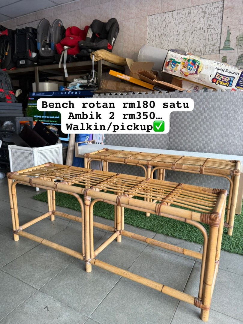 Bench rotan, Furniture & Home Living, Furniture, Other Home Furniture ...
