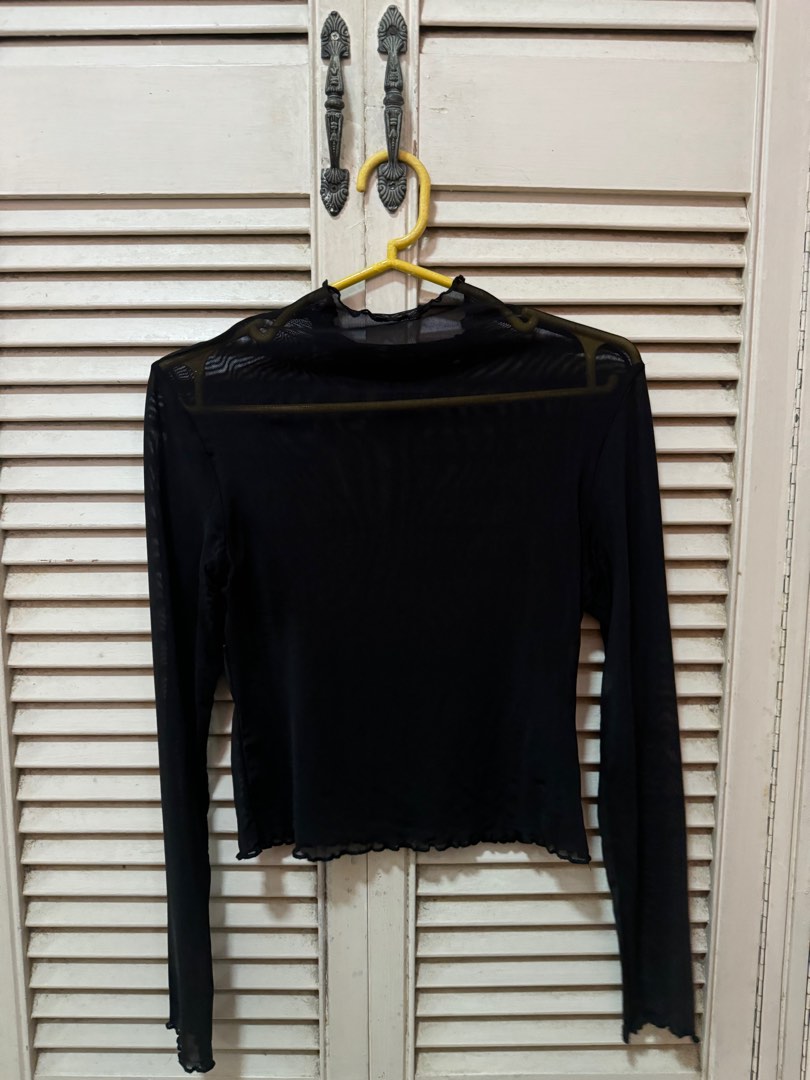Black H&M Mesh Top, Women's Fashion, Tops, Others Tops on Carousell