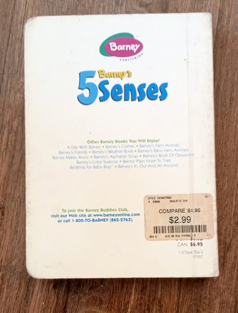 Boardbook Barney's five senses, Buku & Alat Tulis, Buku Anak-Anak di ...