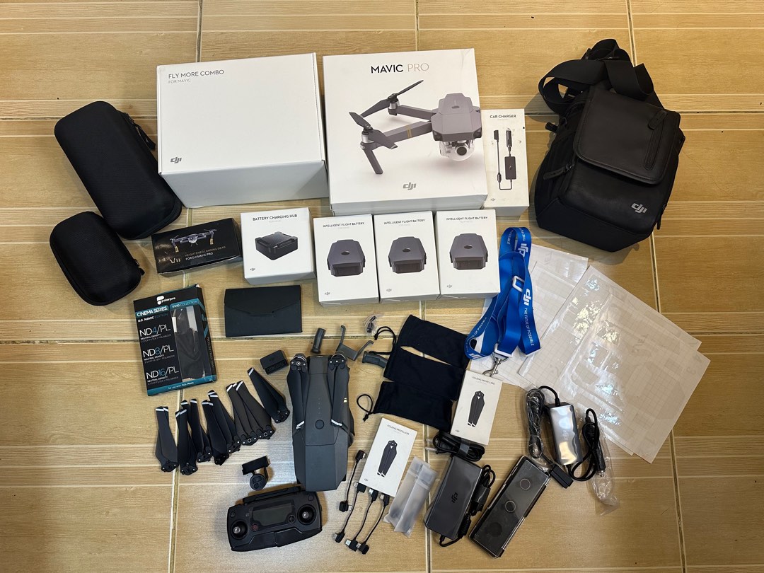 DJI Mavic Pro 1 Drone Flymore Combo with many accessories, Photography ...