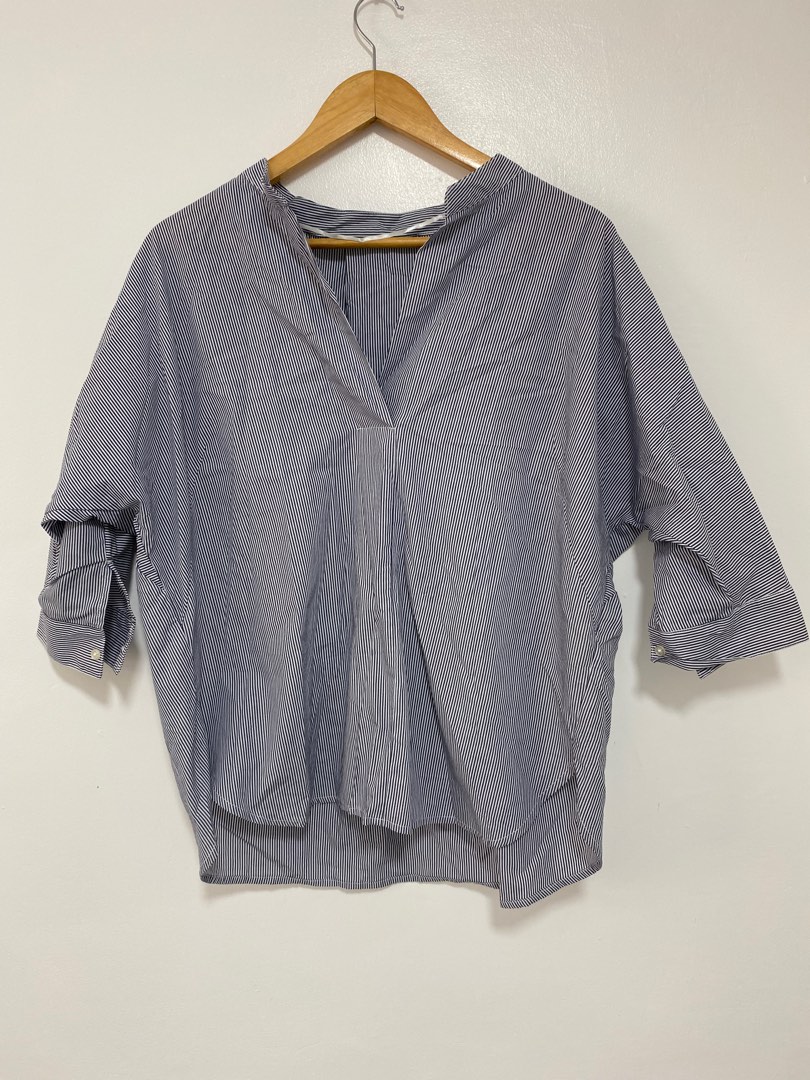 GU by Uniqlo cotton skipper top, Women's Fashion, Tops, Blouses on ...