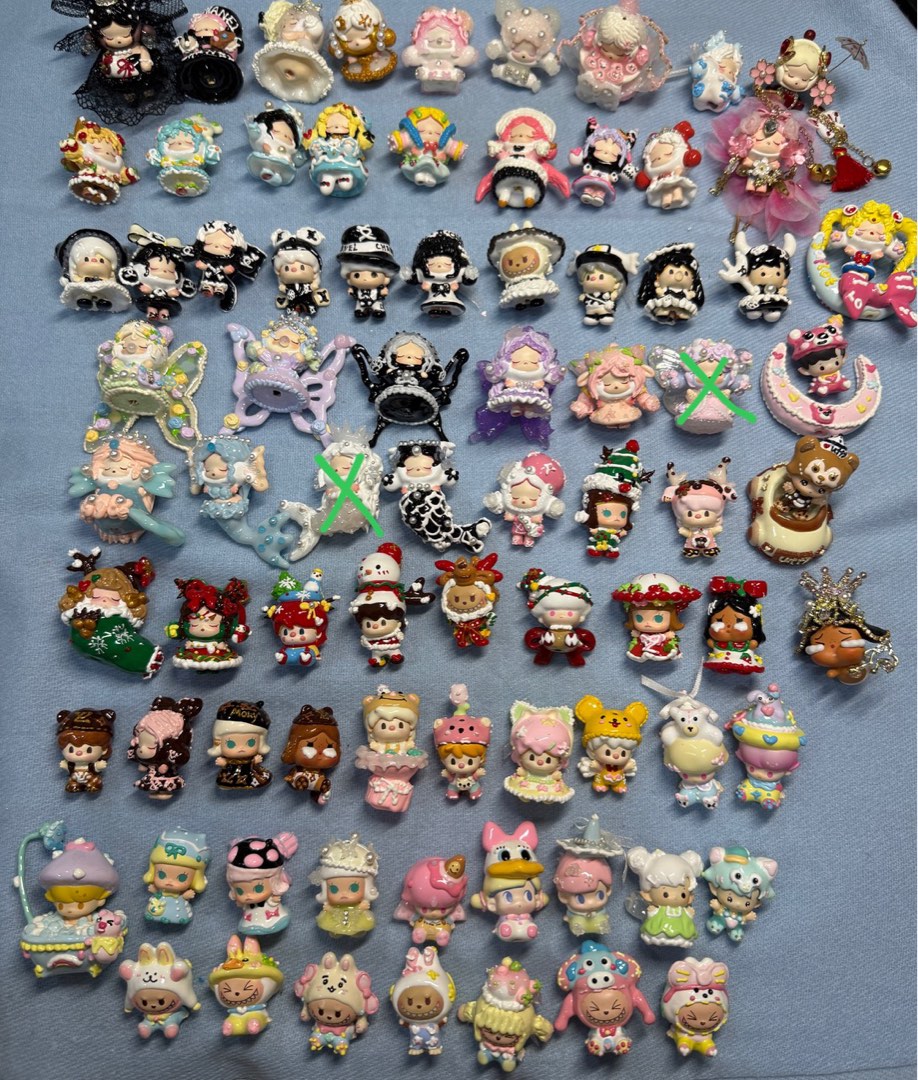 Hand painted figurines popmart popbean sweet bean skullpanda sp dimoo ...