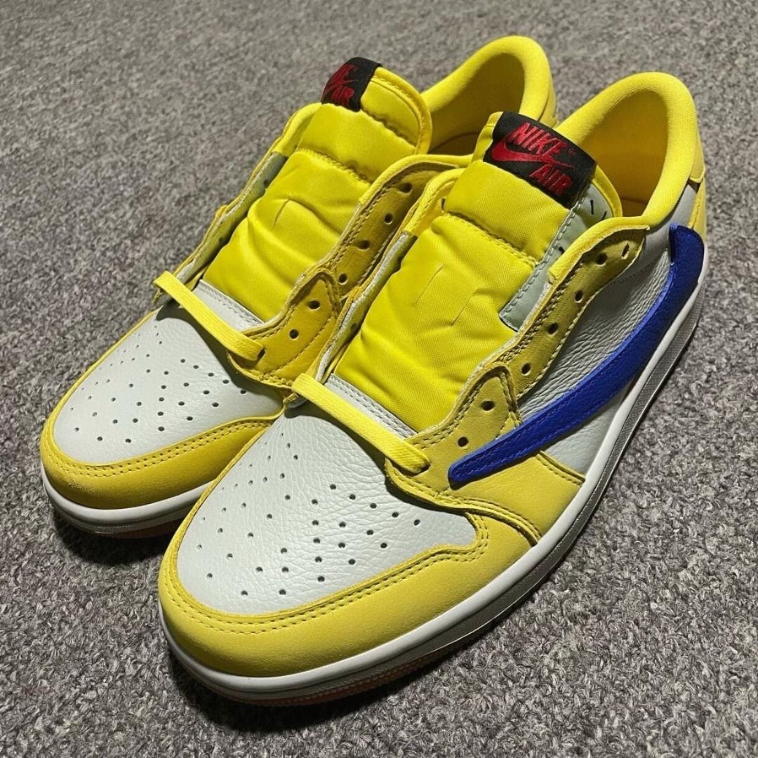 Jordan 1 Low OG x Travis Scott Canary, Men's Fashion, Footwear ...