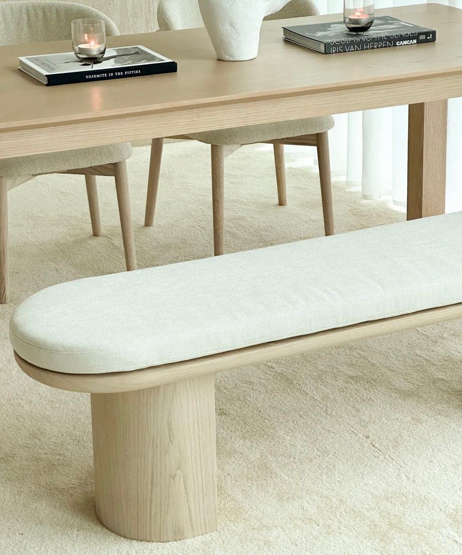 KALCEE Modern Solid Wood Dining Bench, Furniture & Home Living ...