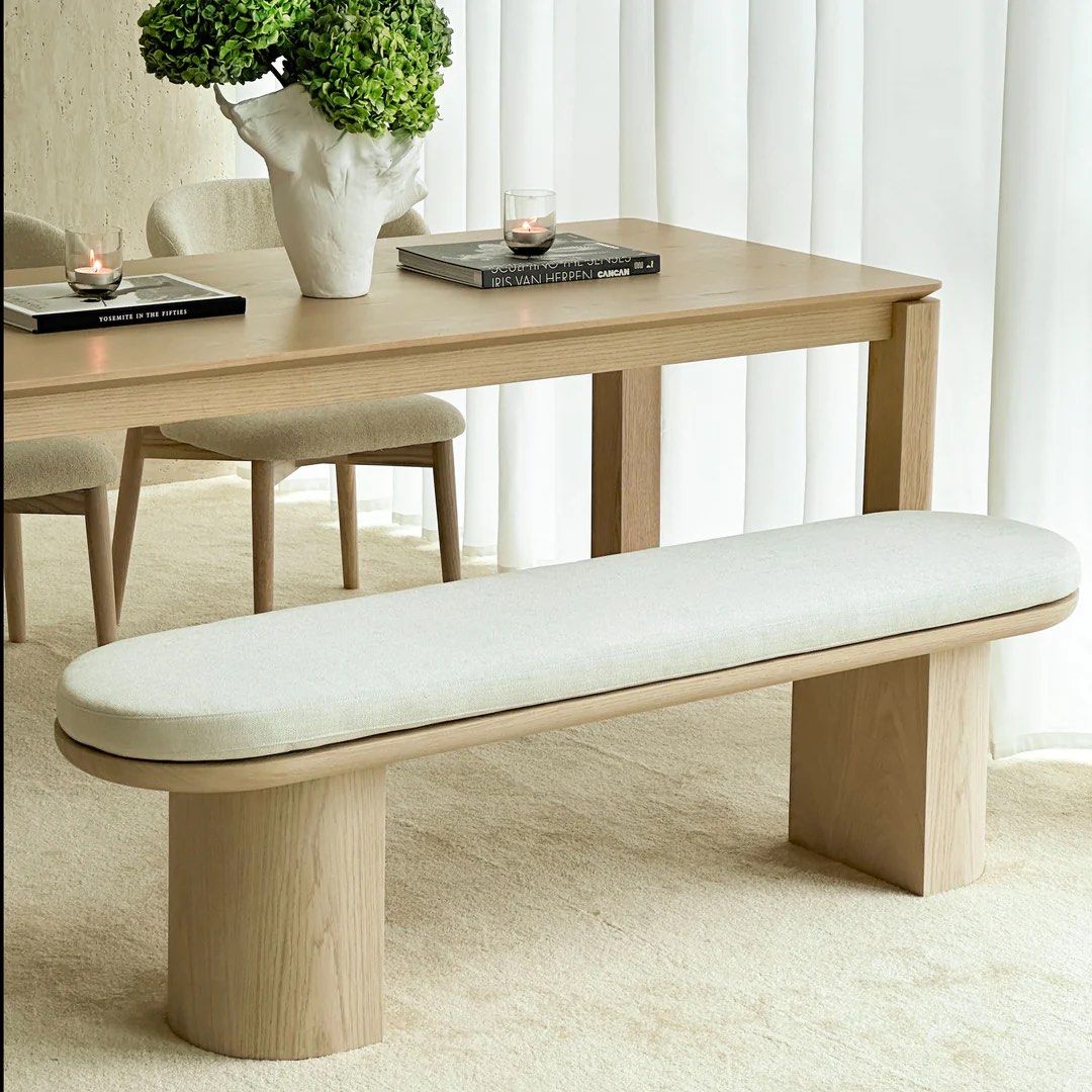 KALCEE Modern Solid Wood Dining Bench, Furniture & Home Living ...
