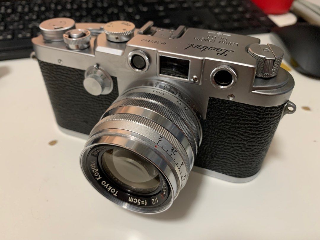 Leotax FV with Tokyo Kogaku Topcor-S 5cm F2 Leica 50mm LTM, 攝影器材, 相機 - Carousell