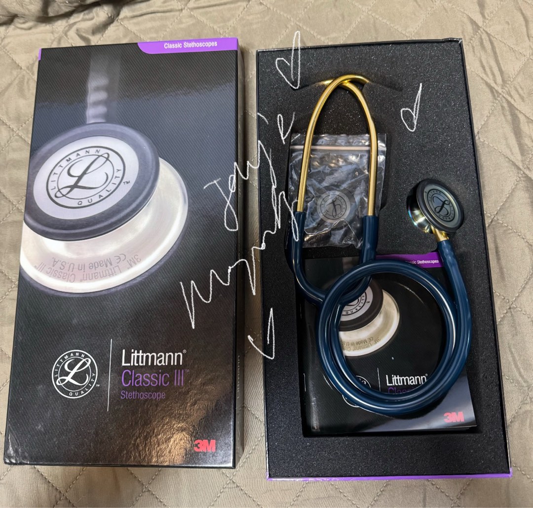 Littmann Classic III Caribbean Blue Rainbow Finish Stethoscope, Health ...