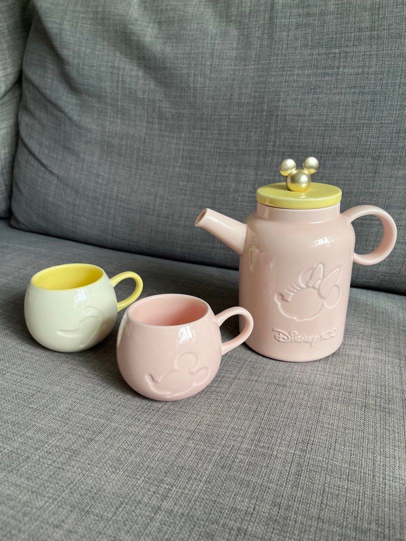 Mickey Mouse Teapot with 2 Cups Set, Furniture & Home Living ...