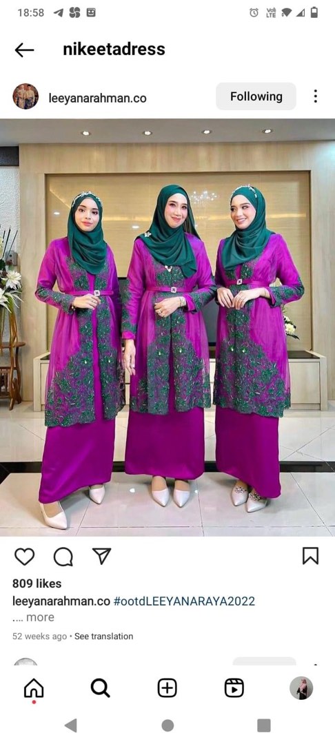 nikeeta dress, Women's Fashion, Muslimah Fashion, Baju Kurung & sets on ...