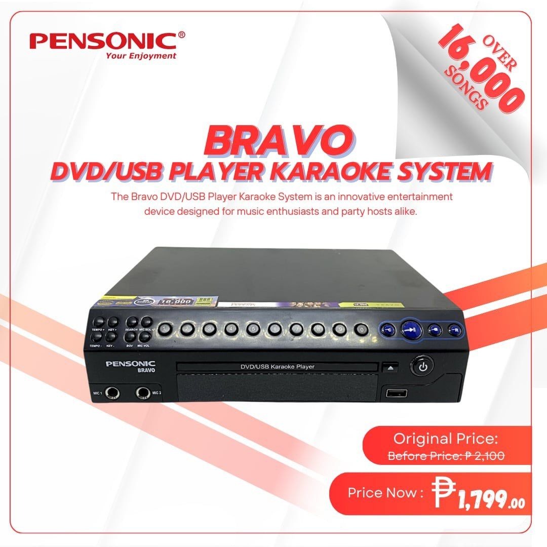 PENSONIC BRAVO DVD/USB Player Karaoke System powered by Paltinum with ...