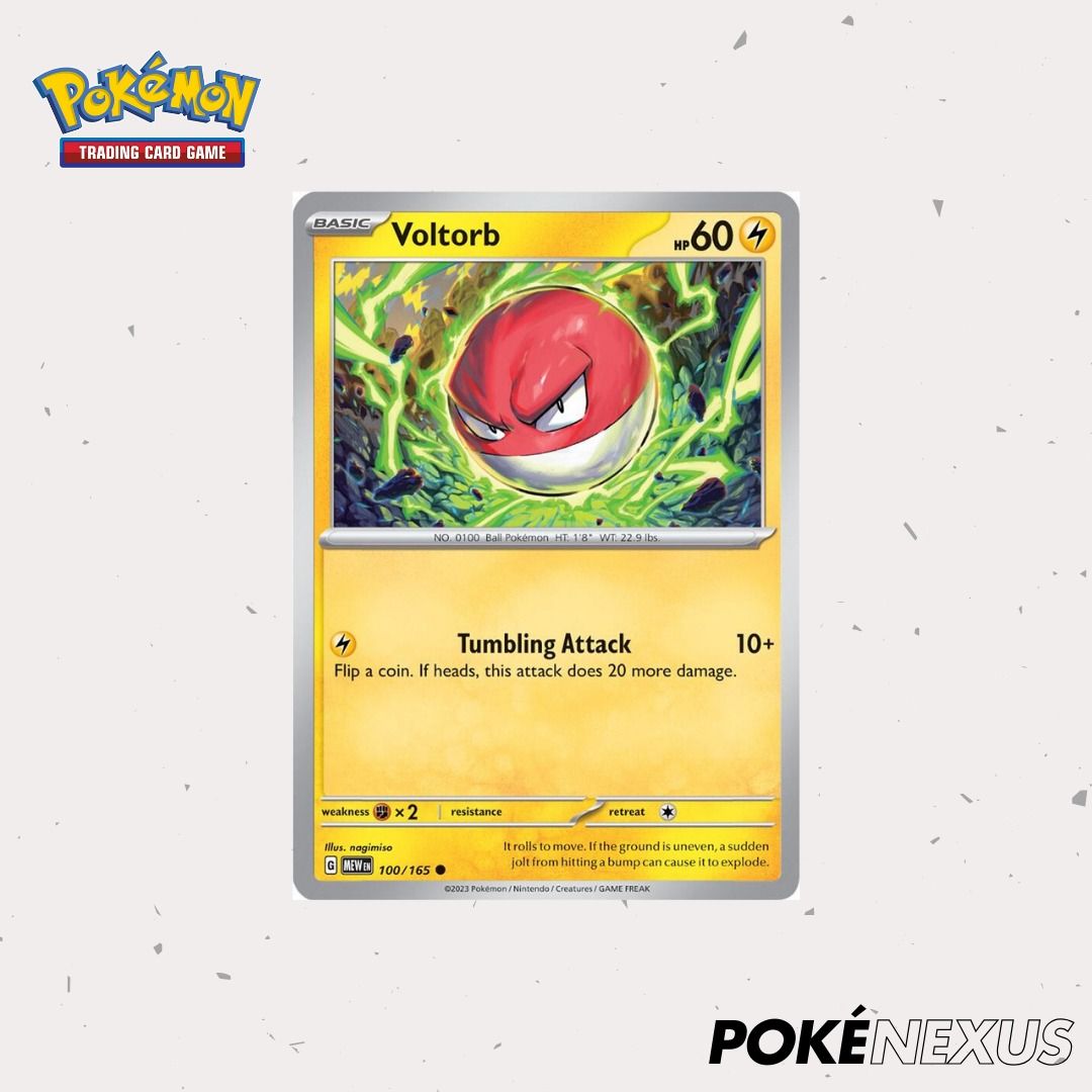 Pokemon Scarlet & Violet 151 - Voltorb - 100/165 - Common, Hobbies & Toys, Toys & Games on Carousell