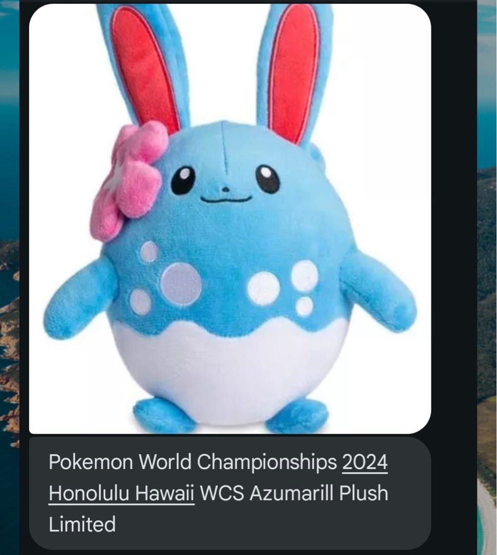 Pokemon World Championships 2024 寵物小精靈可愛azumarill 瑪力露麗美國夏威夷Pokémon 馬力露公 ...