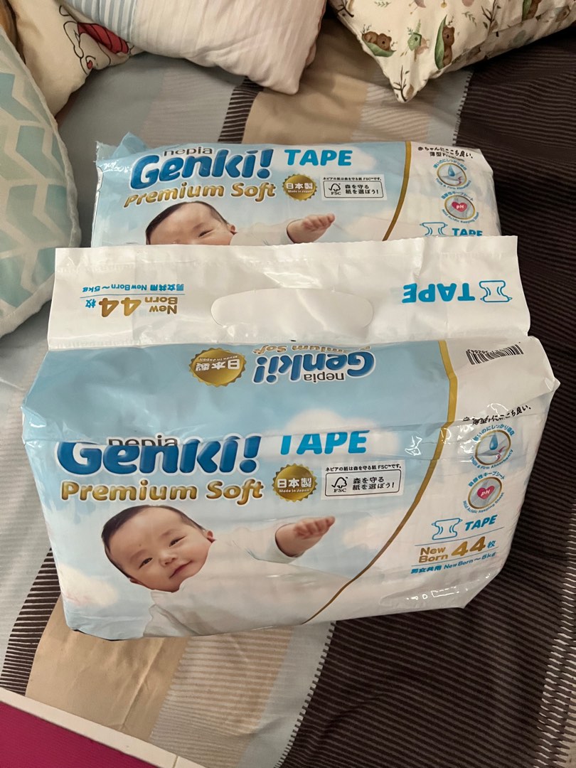 Popok Nepia Genki NB / Diapers 44 + 37pcs, Bayi & Anak, Baju Bayi di Carousell