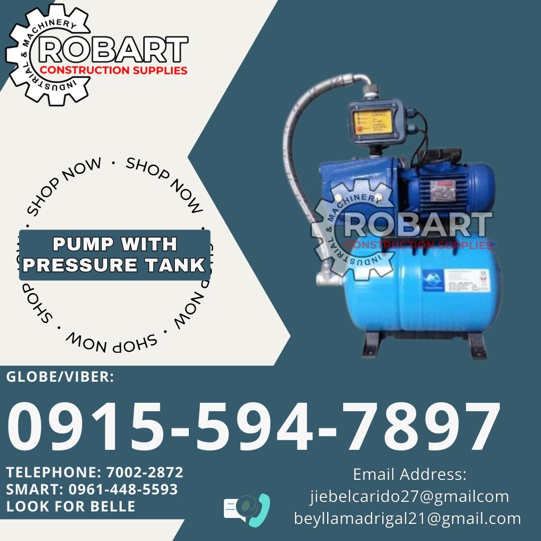 Pump with Pressure Tank, Commercial & Industrial, Construction Tools ...