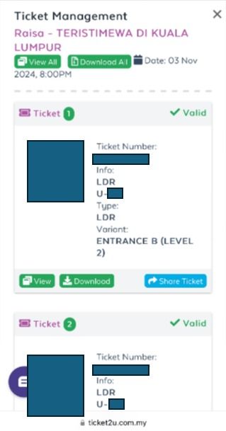RAISA TERISTIMEWA DI KUALA LUMPUR (3 NOV. 2024) - LDR Section (2 PAX), Tickets & Vouchers, Event ...