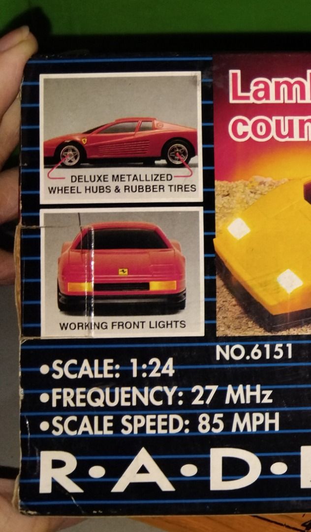 red Ferrari Testarossa toy car 1:24 scale, Hobbies & Toys, Toys & Games ...